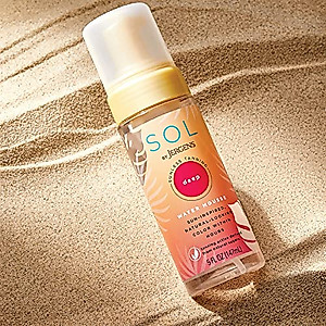 SOL by Jergens Deep Water Self Tanner Mousse, Water-based Sunless Tanner with Coconut Water, Tanning Water for Natural Looking Fake Tan, Dye-free, Tanning Active Derived from Natural Sugars, 5 Ounce