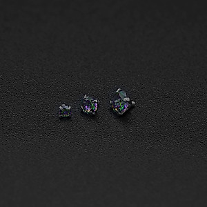 16G Micro Dermal Anchor Top for Women Men Stainless Steel Microdermal Round CZ Top Dermal Piercing Skin Implant Internally Threaded Screw Body Piercing Ring (9PCS CZ Prong Setting)