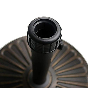 Sunnyglade 18" 30.2-lbs Heavy Duty Round Antiqued Umbrella Base for Patio, Outdoor - Bronze