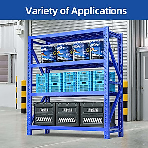 79"W Garage Shelving Heavy Duty - 4400Lbs Garage Storage 4-Tier, Adjustable Metal Shelving Units And Storage,Industrial Shelving Utility Shelf For Commercial Shop Tool Gym 79"H X 79"W X 20"D