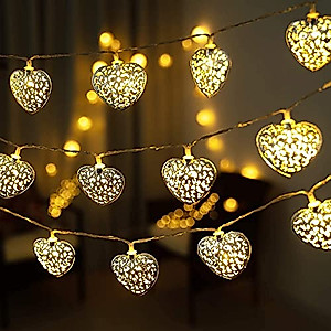 YUEWEIWEI Solar String Outdoor Garden Light Rustproof Silver Heart Shaped LED Light 20 LED Solar Fairy Tale String Light Garden Light Home Decoration