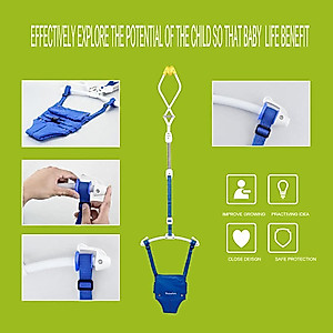 Xiangtat Baby Door Jumper, Playful Parade Door Jumper Door Clamp Adjustable Strap for Toddler Infant 6-24 Months (Blue)