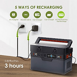 ALLPOWERS Mini Portable Power Station 700W, 606Wh/110V/164000mAh Backup Battery Power Supply with Portable Solar Panel 100W, Foldable Solar Panel Charger for Home Use Camping Emergency