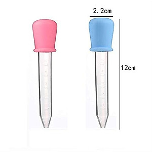 HLLMX 4 PCS Liquid Droppers Silicone and Plastic Pipettes for Kids Candy Mold, Gummy Bear, Gelatin Maker, Oil Science[ The capacity of 5 ml]