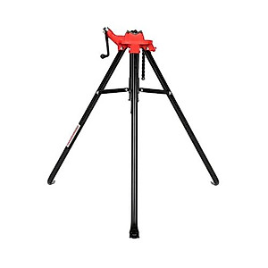 RIDGID 36278 Model 460-12 Portable TriStand Chain Vise with Integrated Folding Legs and Tool Tray, 1/8" to 12" Pipe Capacity