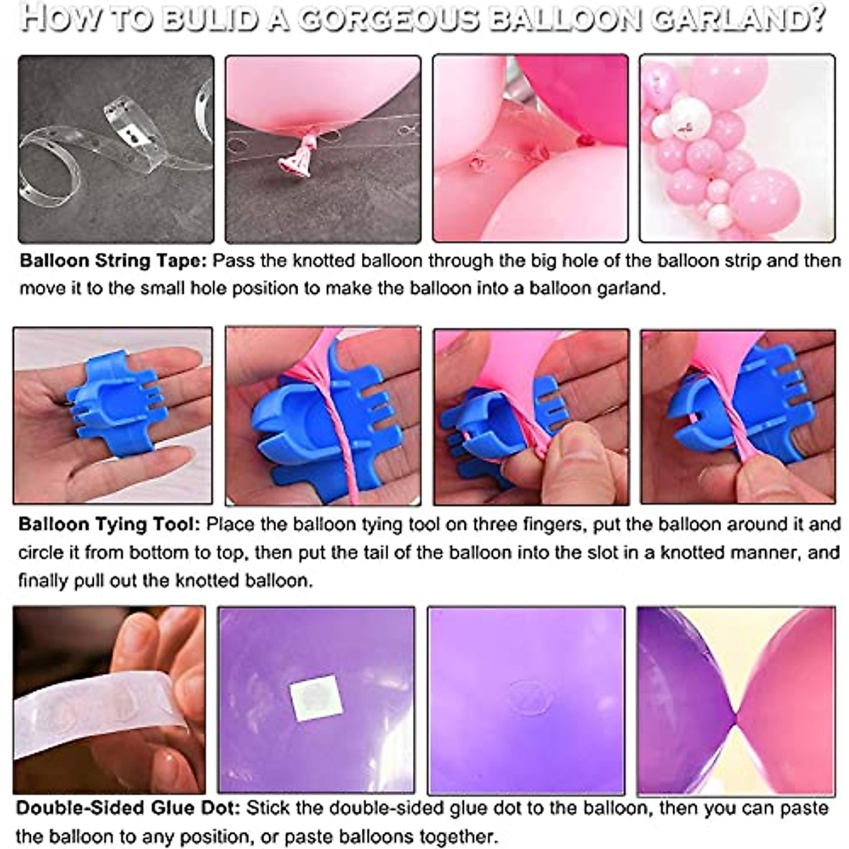 Navy Blue Silver Balloon Arch Garland Kit, 124 Pack Navy Silver White Confetti Balloons with Balloon Accessories and LED String Light for Graduation Baby Shower Wedding Birthday Party Supplies