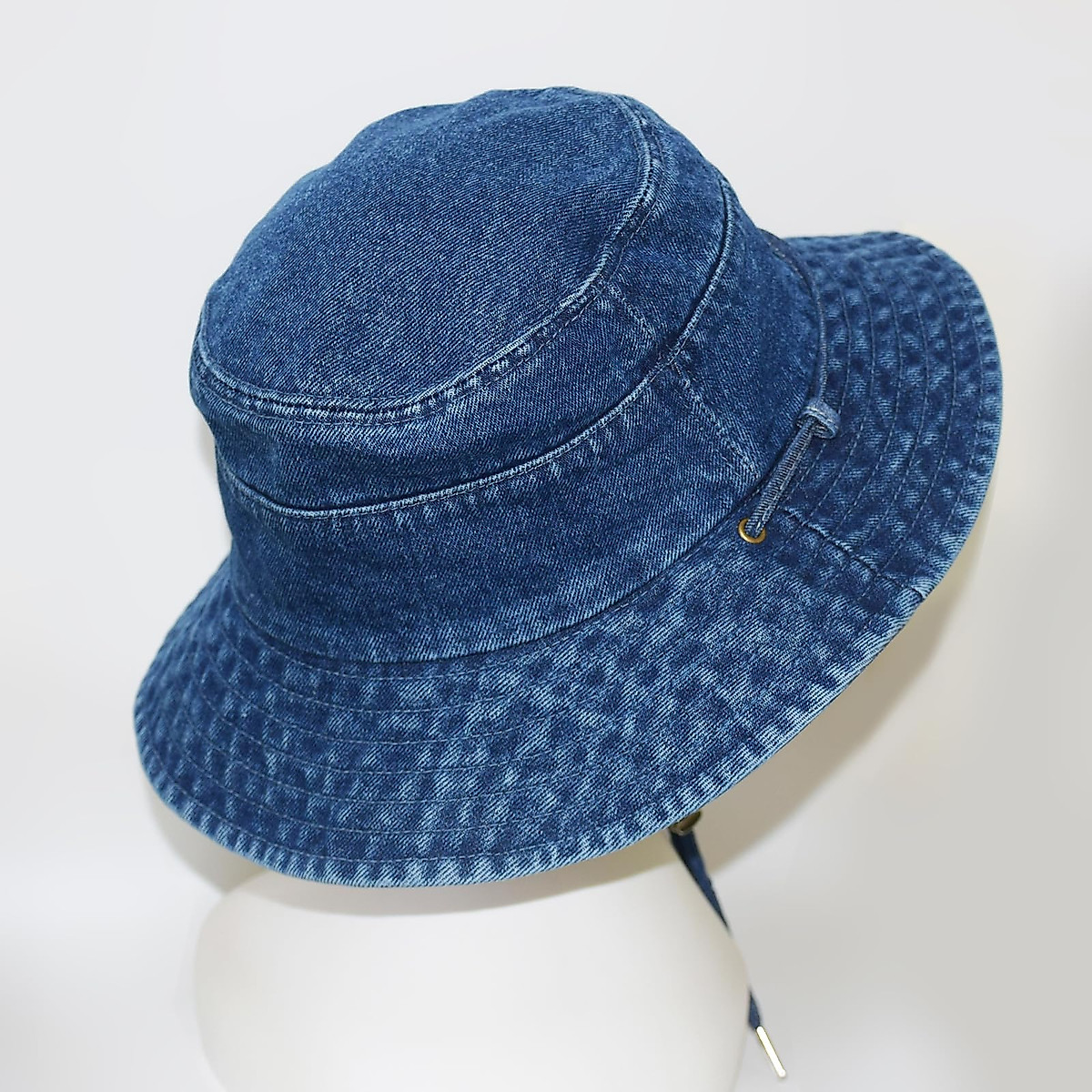 AICHUAN Bucket Hat for Women Men Wide Brim Sun Hat Packable Cotton Denim Summer Beach Travel Outdoor Fishing Cap Dark Blue