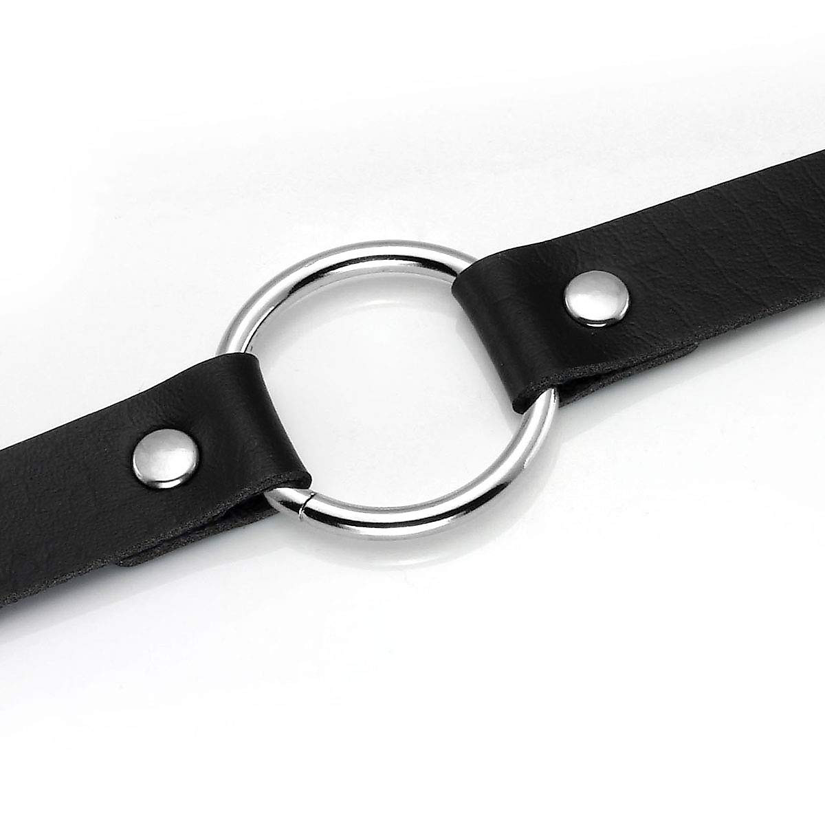 Eigso O-Ring Punk Choker Fashion Vintage Goth Style Collar Necklace Hoop Classical for Women (Black)