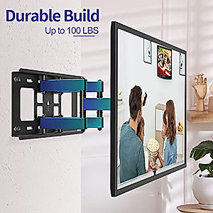 TV Wall Mount for 42-75 inch TVs, Universal Swivel TV Mount Bracket Hold up to 100 lbs., Tilt TV Bracket for LED LCD OLED, 4K Flat or Curved Screen Max VESA 600x400, Fit up to 16” Wood Studs