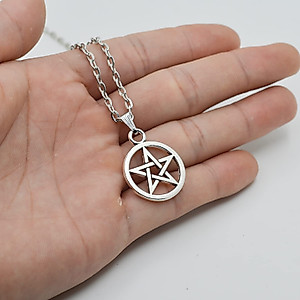DALUNDREAMLI Gothic Pentacle Necklace - Handmade Charm Pendant for Women - Unique Pagan Jewelry with Stainless Steel Chain - Perfect Wiccan Gift