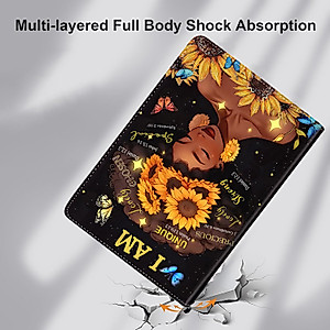 Case for Samsung Galaxy Tab S8 2022/Tab S7 2020 11 Inch (Model SM-X700/X706/T870/T875/T878)，Slim Fit Foldable Standing Cover Case with Auto Sleep/Wake，African American Woman