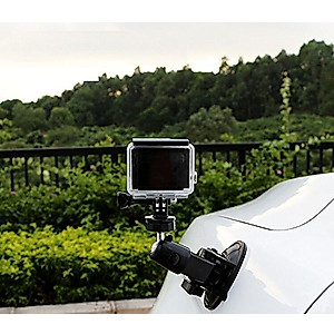 ASOCEA Action Camera Suction Cup Mount Windshield Camera Holder Tripod Adapter with Screw Compatible with Gopro Hero 11 10 9 8 7 6/AKASO EK7000/Brave 4/Dragon Touch/DJI OSMO Action/Insta360 X3 x2