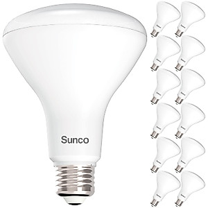 Sunco 12 BR30 LED Bulb, Indoor Flood Lights CRI93 11W Equivalent 65W 6000K Daylight 850 Lumen, E26 Base, 25000 Lifetime Hours Interior Home Residential Dimmable Recessed Can Light Bulbs UL