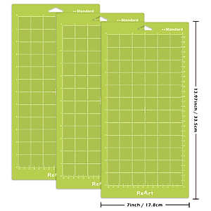 ReArt Standard Grip Adhesive Cutting Mat 6 x 12 Inch For Cricut Expression Machine - 3 Pack