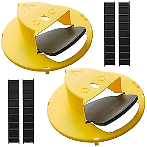 Pack 2 Bucket Lid Mouse Rat Trap, Mouse Catching Tool, Trap Door Style, Multi Catch, Auto Reset, Indoor Outdoor, 5 Gallon Bucket Compatible