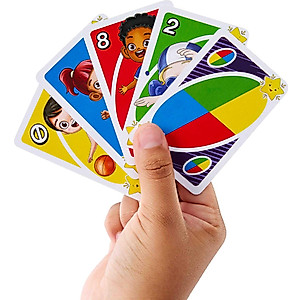 Mattel Games ​UNO Junior Move! Card Game for Kids with Active Play, Simple Rules, 3 Levels of Play and Matching