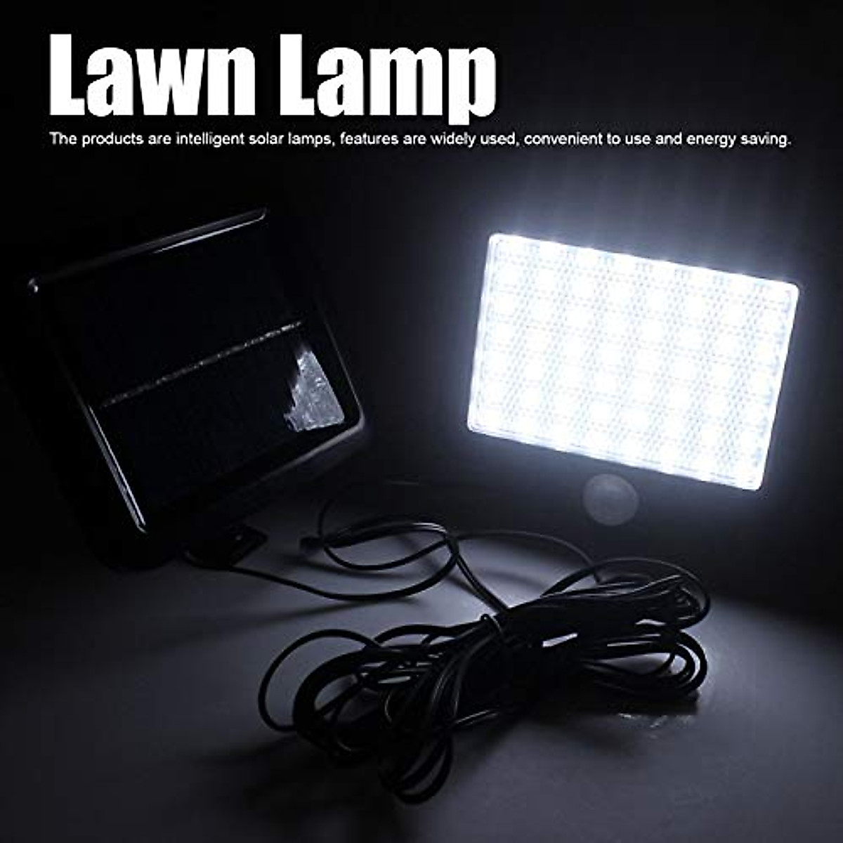 Asixxsix Garden Lamp, Solar ABS Energy Saving Outdoor LED Light, for Garages Home Garden Walls Paths Courtyards