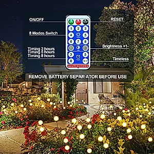 Anubarak 6 Pack Firefly Lights Solar Outdoor, Swaying Solar Garden Lights with Remote Control, 8 Flashing Modes and 20 Working Hours Garden Decor, Solar Outdoor Lights Decorative for Path Yard Patio