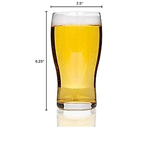 Burns Glass Large Beer Glasses Set of 4, 20 Oz Classic British Craft Beer Glass - 100% Safe Lead-Free Glass, Durable Father Pilsner Beer Drinking Glass Cups Pub Glassware Great Dad Gifts