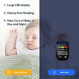 Infrared Thermometer for Adults, Children and Babies, Non-Contact, Forehead and Room Modes, FDA Cleared, Instant Accurate Results on Digital Display Sold by Alvalley