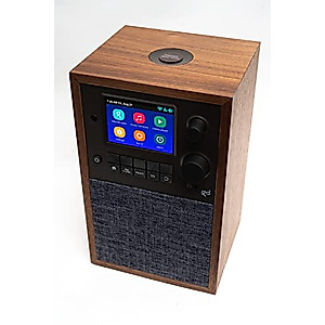 Grace Digital Mondo Alto and Stereo Speaker Bundle, Bluetooth, Wi-Fi, Internet Radio, 7-Day Alarm – Microphone Free (Walnut)