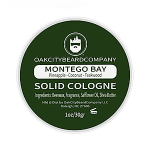 Oak City Beard Company - Montego Bay - Solid Cologne - 1 Ounce - Pineapple - Coconut - Teakwood
