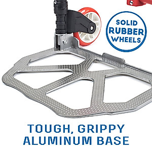 Heavy Duty Hand Truck & Dolly - 150 lb. Capacity Aluminum Utility Cart with Adjustable Shaft, Folds Down to Just 2" by Knack – Moving Equipment, Great for Lifting Boxes & Luggage (Black)