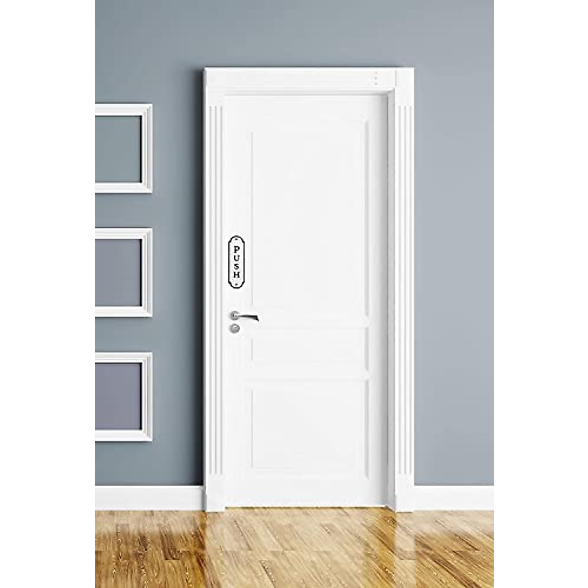 AuldHome Push Pull Door Signs (Set of 2); Cast Iron Farmhouse Style Vertical Signs for Home and Business