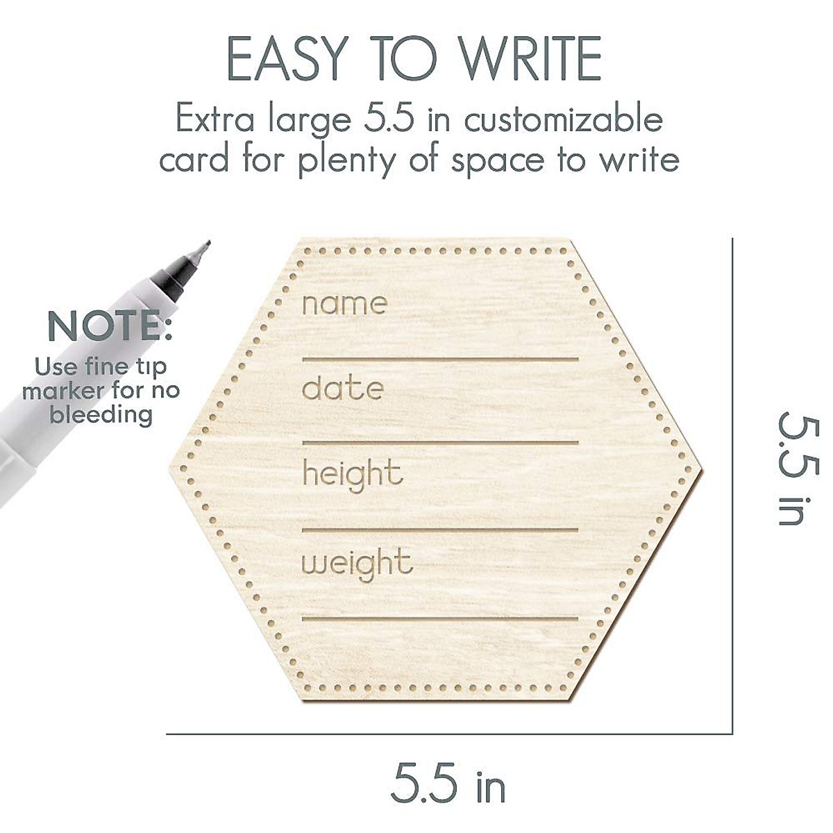 Wooden Baby Monthly Cards. Cute Unisex, Reversible, and Laser Engraved Blocks. Set of 24 Sayings Plus a Customizable Birth Card. Natural Wood Disc Photo Props for Boy or Girl in Keepsake Gift Bag