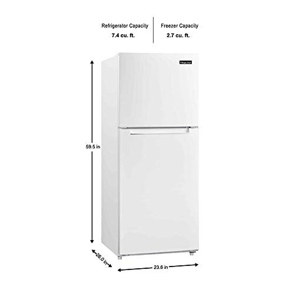 Magic Chef HMDR1000WE 10.1 cu.ft. top Freezer/Refrigerator, White