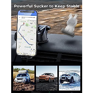 Wireless Car Charger, UGDLUCK 15W Fast Charging Car Charger Mount with Colored Lights Dashboard Windshield Air Vent Car Phone Holder fit for iPhone 14 13 12 11 Pro Max,Samsung Galaxy S23 S22 S21,etc