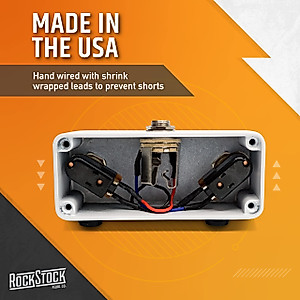 Rock Stock Dual Foot Switch Pedal - Versatile TRS Auxiliary Guitar Pedal - Expand Your Multi Effects Processor - Hand Wired and Built for the Road (Matte Black)