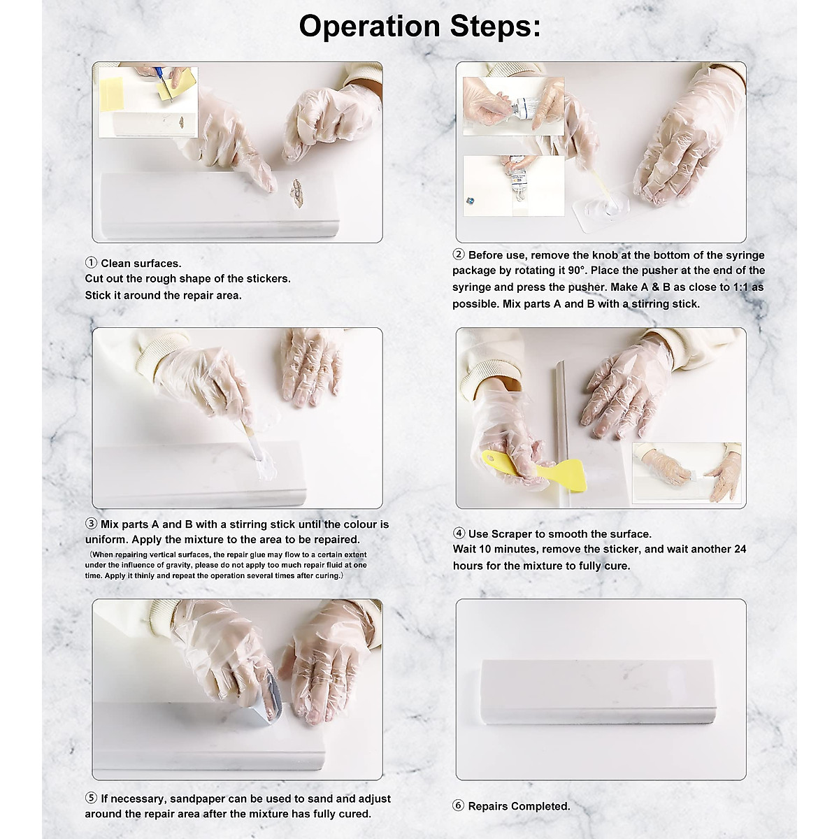 Bathtub Repair Kit-Porcelain Repair Kit-Acrylic Tub Repair Kit for Porcelain, Enamel, Fiberglass Tub Repair Kit-Marble Repair, Porcelain Sink Repair, Fiberglass Shower Repair Kit-Bath Repair Kit White