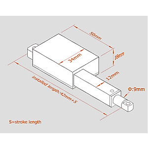 ActoCat Micro Linear Actuator 1.2" Stroke Mini Size - 22Lbs Force - 12V DC Power with Mounting Brackets, for Window Opener, Robotics, Home Automation