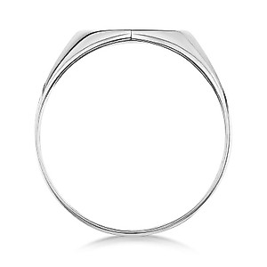 LANDA JEWEL Ladies Sterling Silver Heart Shape Medium Weight Polished Signet Ring 8x11mm (7.5)