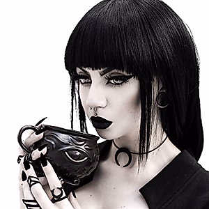 Rogue + Wolf Large Coffee Mug, Big Witch Cauldron Ceramic Mug, Witchcraft Coffee Cups, Ceramic Halloween Decor Spooky Coffee Mugs for Women Porcelain 3D Novelty Gothic Cup Goth Tea Witchy -14 oz 400ml