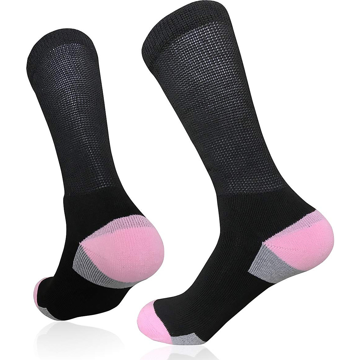 SYOLLAVE Womens Diabetic Athletic Crew Socks Non Binding Extra Wide bariatric Socks for Large Size Lympaedema Edema Swollen Foot