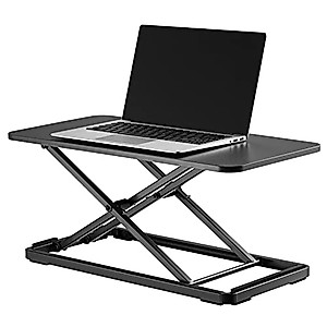 Mount Plus KBT10 Ultra Slim 24" Laptop, Keyboard and Mouse Stand | Sit Stand Adjustable Riser for Standing Desks | Lifts Up to 15.6 inches in Height | 5 Height Levels Riser