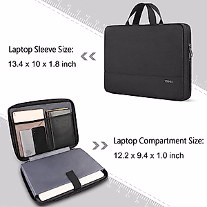 Ytonet Laptop Sleeve Case 13 13.3 Inch, TSA Slim Laptop Cover with Handle, Water Resistant Business Carrying Case Compatible with MacBook Air MacBook Pro HP Dell Lenovo Notebooks, Black