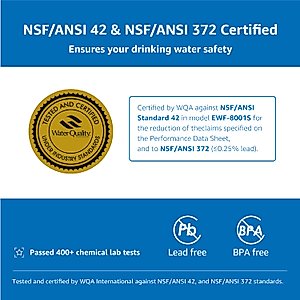 Waterdrop 3US-AF01 Undersink Water Filter, Replacement for Filtrete® 3US-AF01, 3US-AS01, Aqua-Pure AP Easy C-CS-FF, WHCF-SRC, WHCF-SUFC, WHCF-SUF, NSF/ANSI 42 Certified, Pack of 1