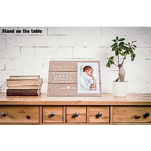 NZY Baptism Gift from Godfather Godmother-Blessing Gift-May God Bless You as You Learn and Grow-Christening Keepsake-Milestones Dedication Gift-Wood Picture Frame Photo Frame for 6''×4'' Photo