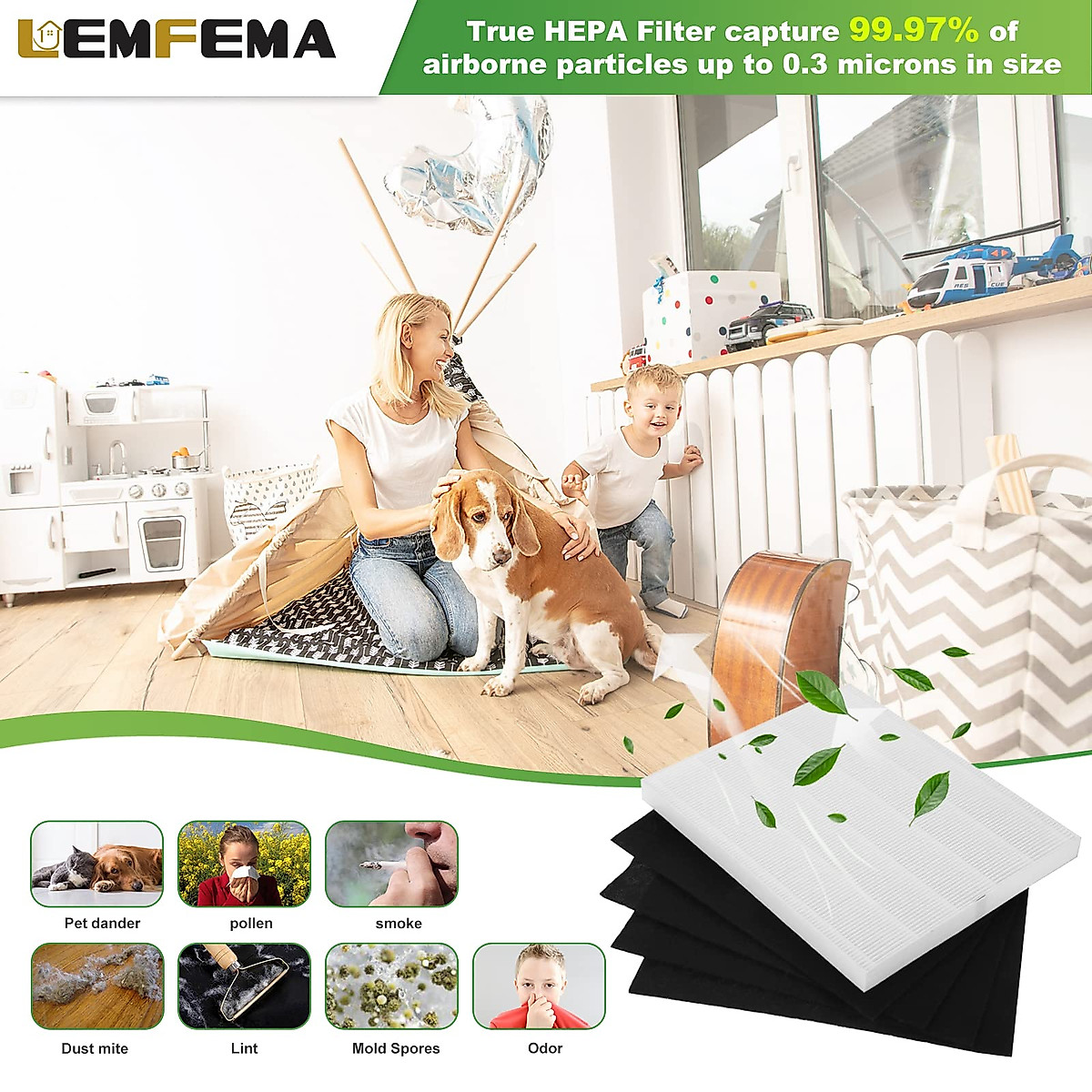 C545 HEPA S Compatible with Winix C545 Air Purifier, 2 Packs True HEPA and 8 Packs Activated Carbon, Part Number 1712-0096-00