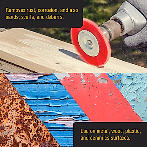 Dura-Gold 6 Piece Abrasive Filament Nylon Wire Bristle Drill Wheel and Cup Brush Set - Coarse Sanding Scuffing, 1/4" Drill Shank - Remove Rust, Corrosion, Paint - Surface Prep Truck Bed Liner Coating