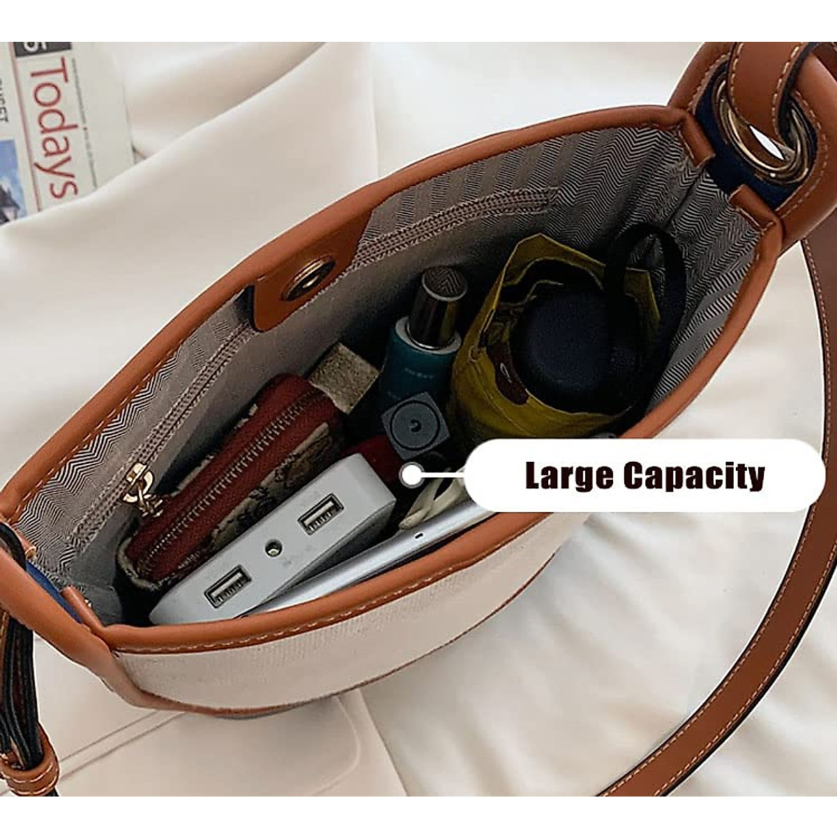 Large Vegan Leather Shoulder Bag for Women, Designer Hobo Bag Crossbody Purse Adjustable Strap (Medium)