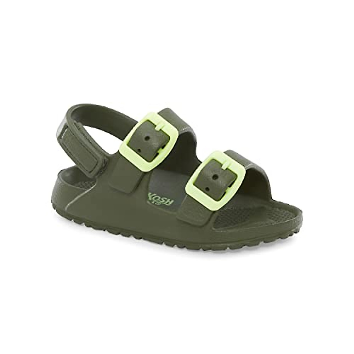 OshKosh B'Gosh Boy's Rivar Sandal, Olive/Lime, 7 Toddler