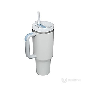 Unikru 40 oz Tumbler with Handle and Straw - Leak Proof - tumbler with straw, Eco-friendly Materials, Insuladed, Reusable (Fog) H2 Version