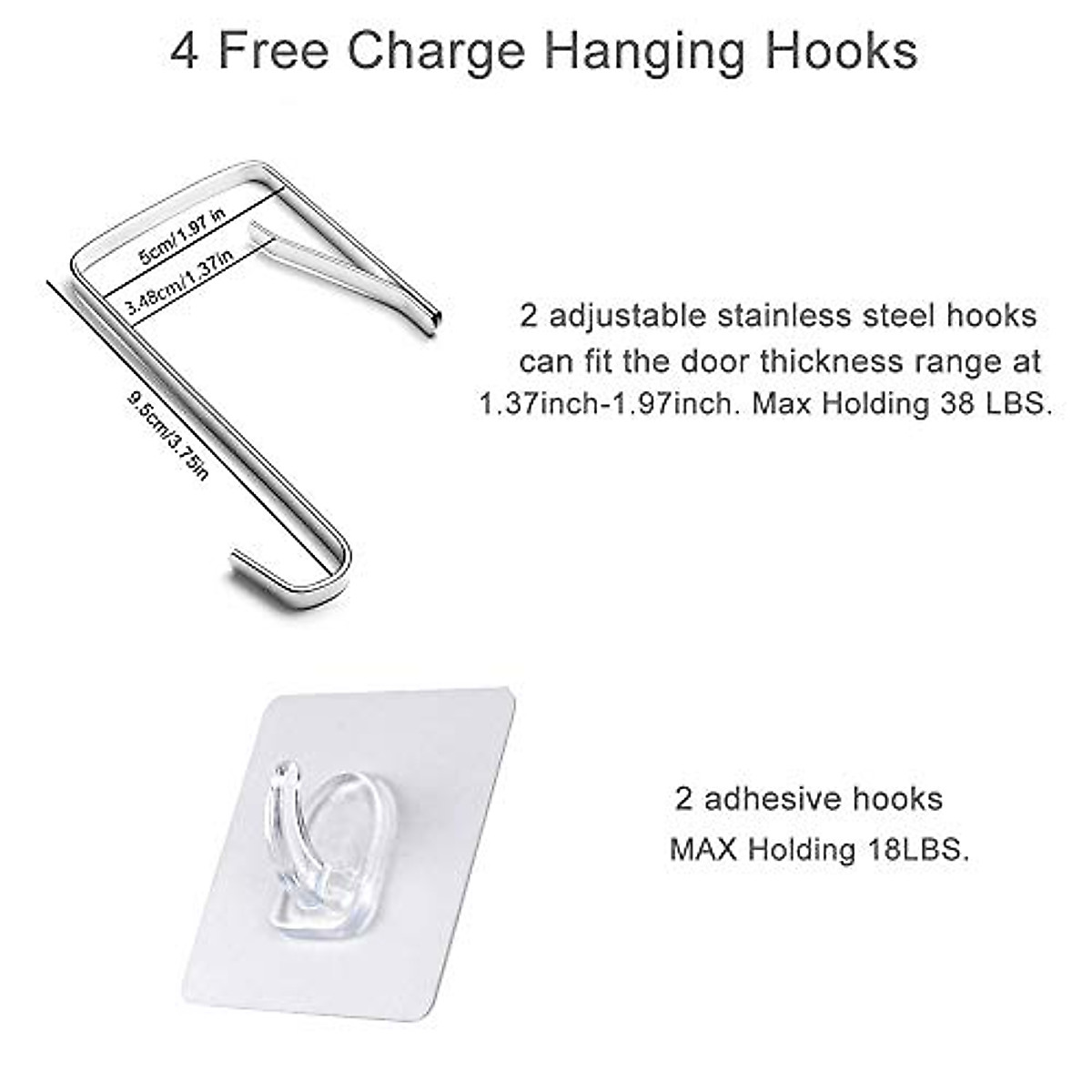 CALLMYBO Hanging Laundry Hamper, Hanging Hamper with Free Hanging Hooks, Space Saving Hanging Laundry Hamper Bag (1 Mid Heather Grey + 1 Pop Heather Grey)