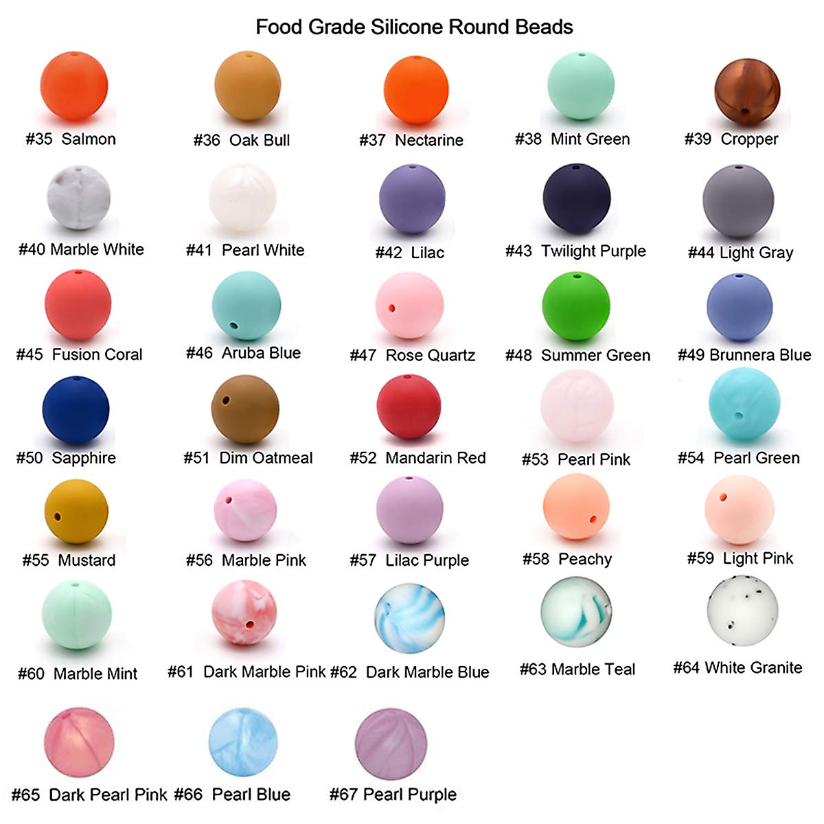 Alenybeby 100pcs Silicone Round Pearl Focal Beads for Pen 12mm Silicone Round Shaped Beads for Keychain Craft Making DIY Beading Jewelry Accessories