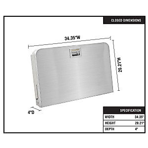 Alpine Industries Wall Mounted Baby Changing Station - Horizontal Fold Down Diaper Changing Table with Safety Strap - Ideal for Commercial Bathrooms