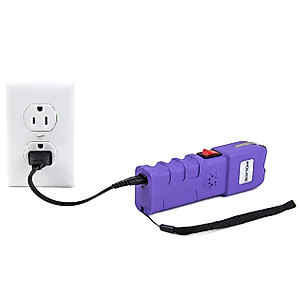 POLICE 928 Stun Gun with LED Flashlight and Siren Alarm, Purple
